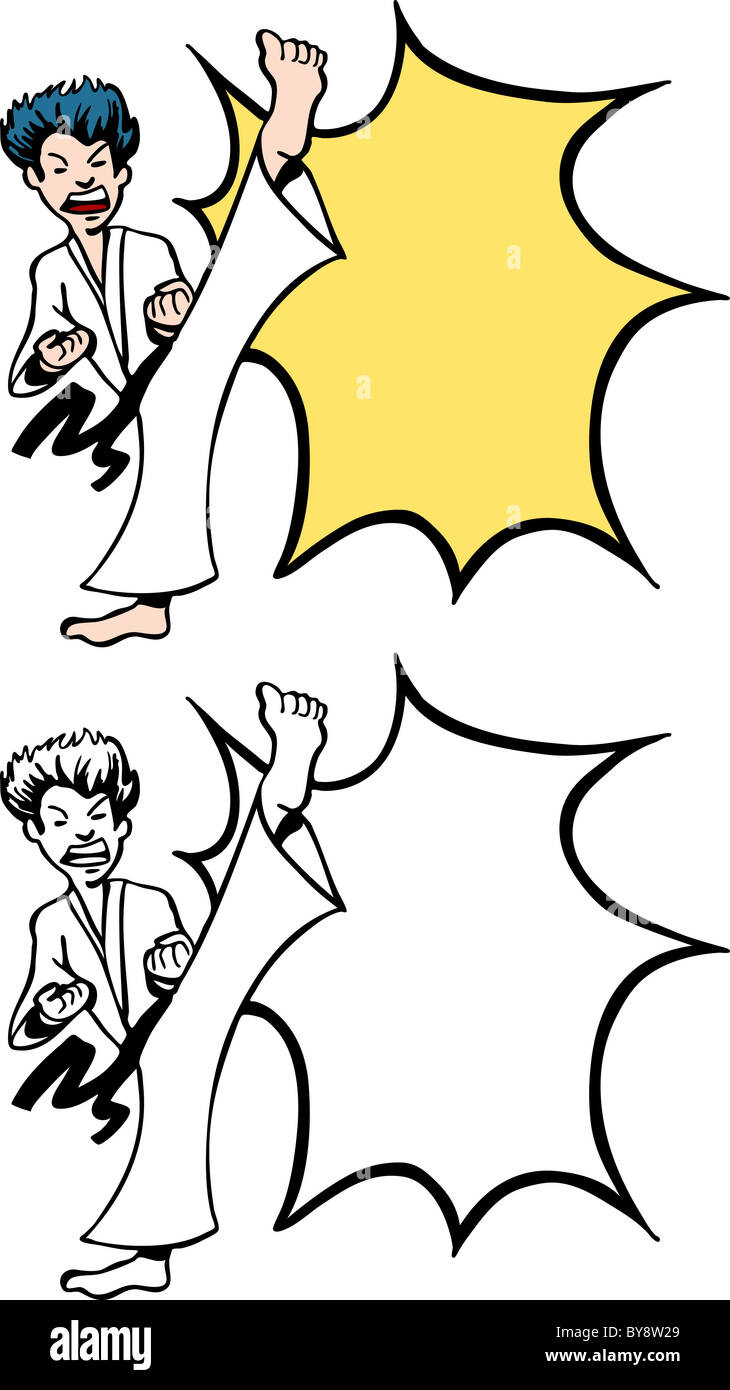 Cartoon man punching hi-res stock photography and images - Alamy