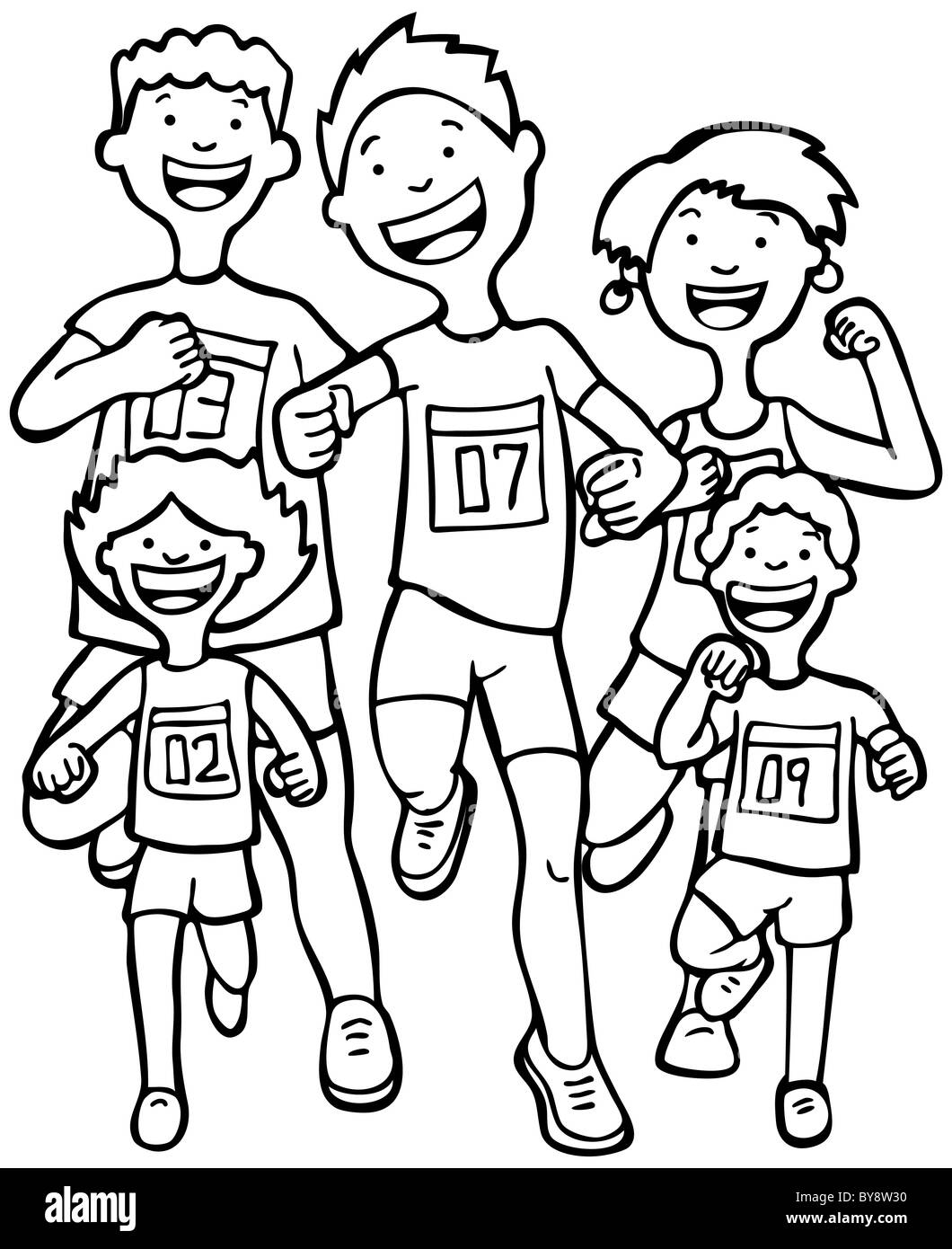 Running Race Clipart Black And White