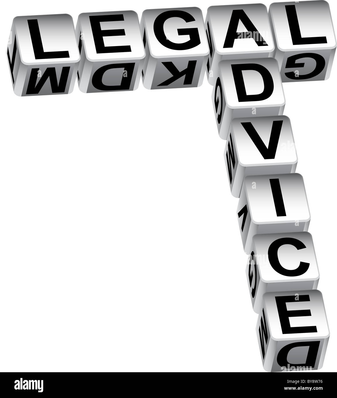 Legal advice dice isolated on a white background Stock Photo - Alamy