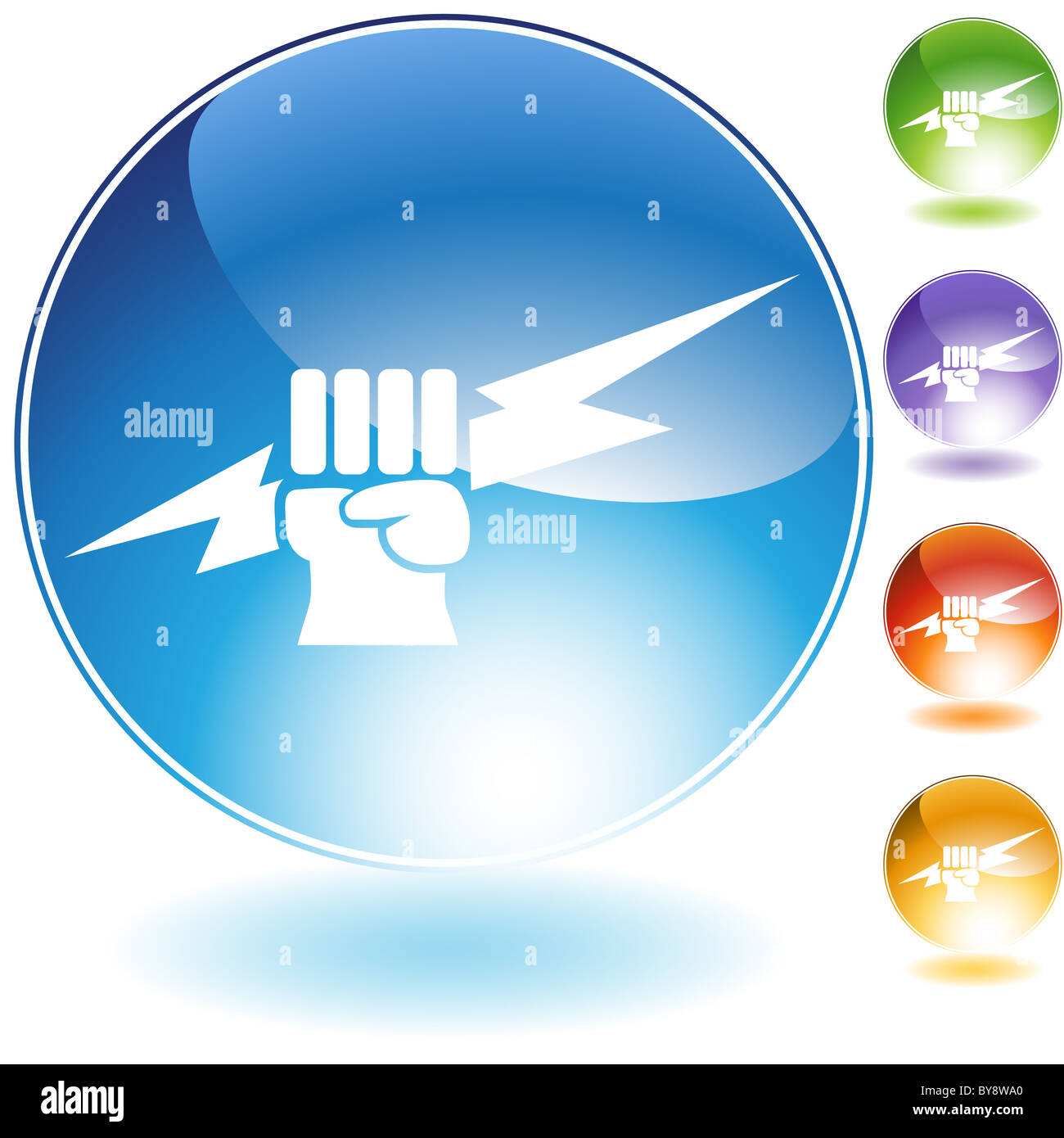 Lightning fist crystal icon isolated on a white background Stock Photo ...