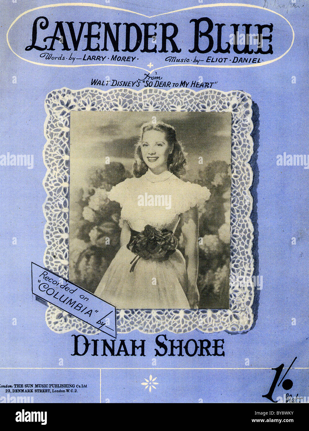 DINAH SHORE (1916-1994) US singer and film actress on sheet music for ...