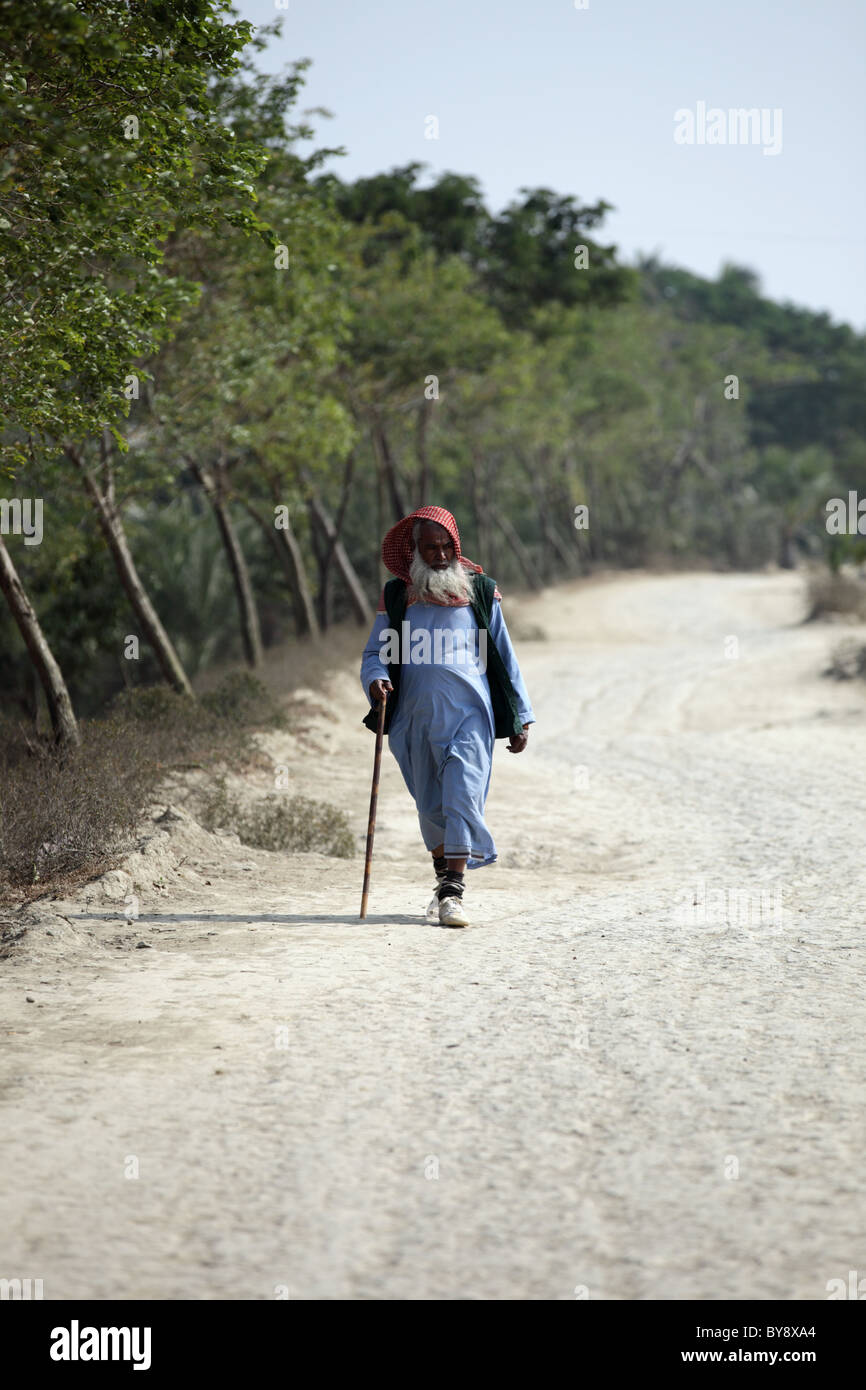 old man on a path in Bangladesh Asia Stock Photo - Alamy
