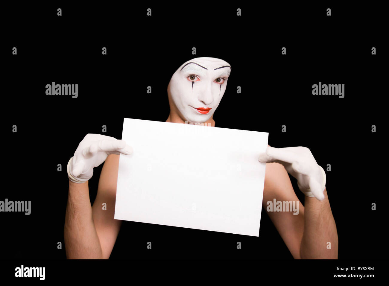 Portrait of mime on black background Stock Photo - Alamy