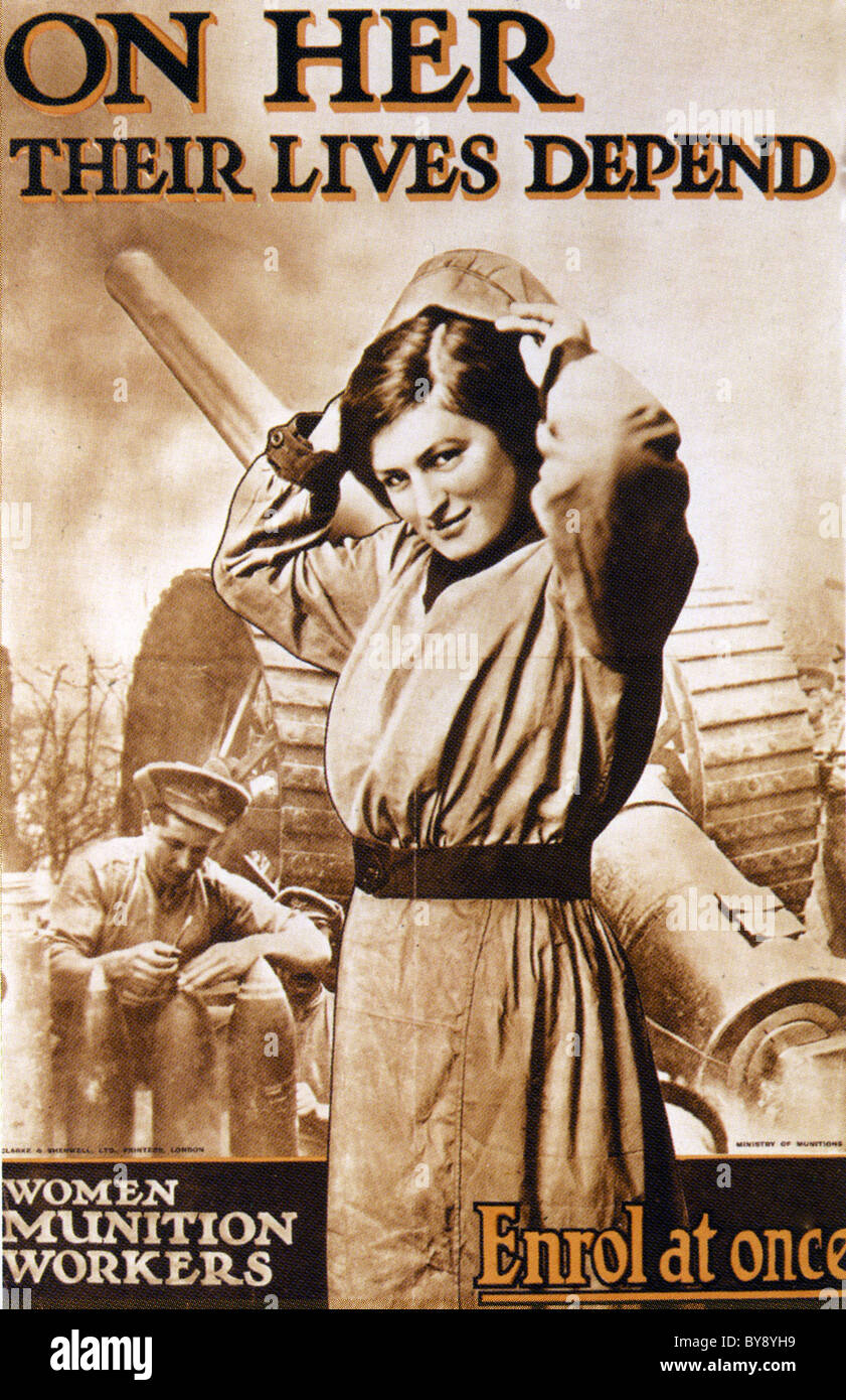 ON HER THEIR LIVES DEPEND...British First World War recruitment poster ...