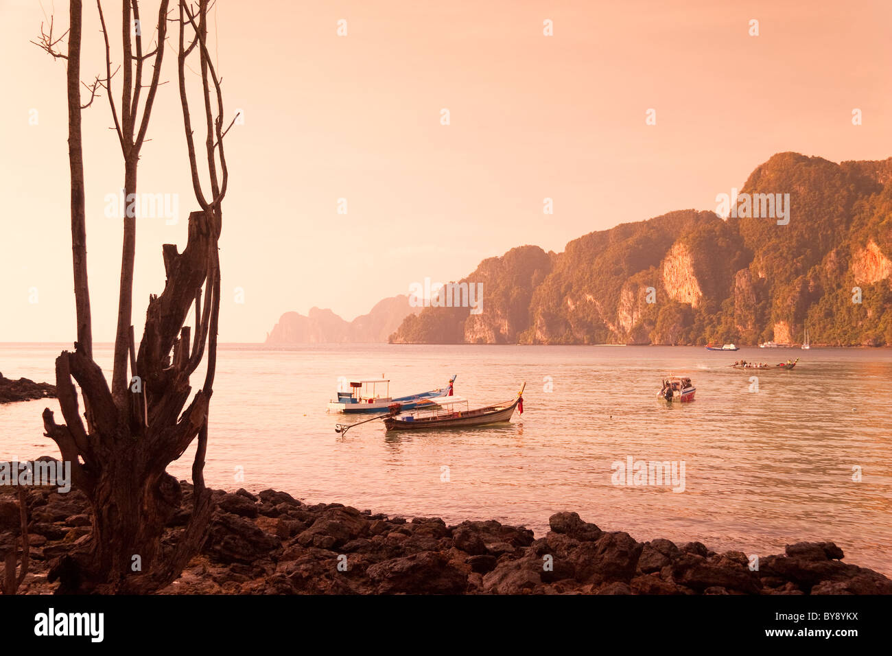 Ao Ton Sai (Tonsai Bay), Ko Phi Phi Don, Thailand, Southeast Asia Stock ...