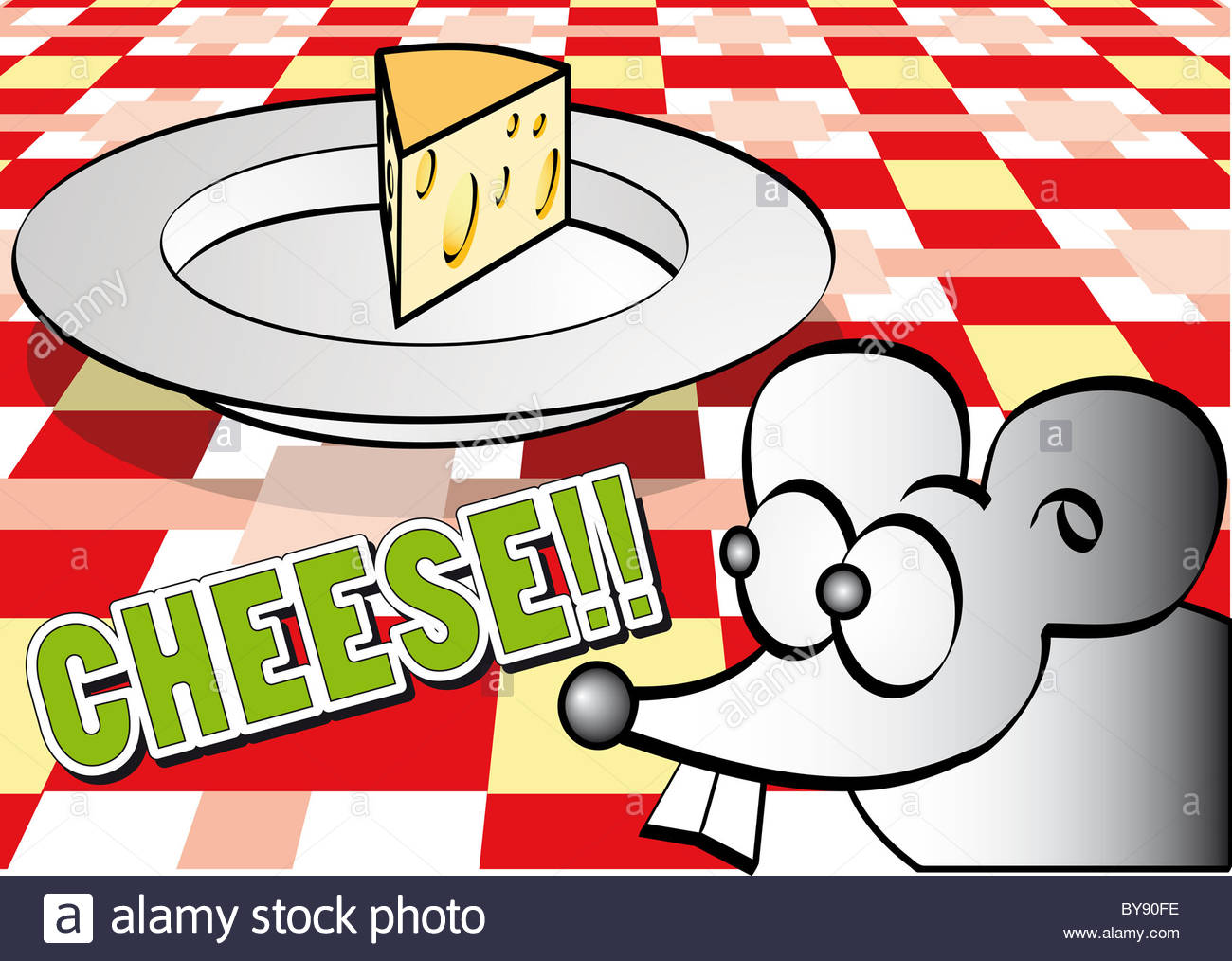 Cartoon Illustration Mouse Eat Cheese Stock Photos & Cartoon ...