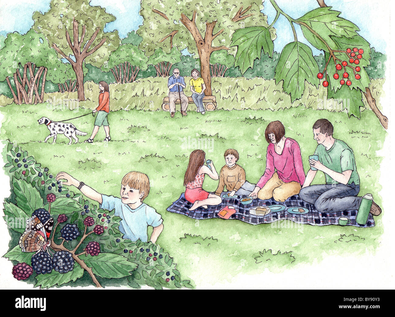 People enjoying the countryside Stock Photo - Alamy