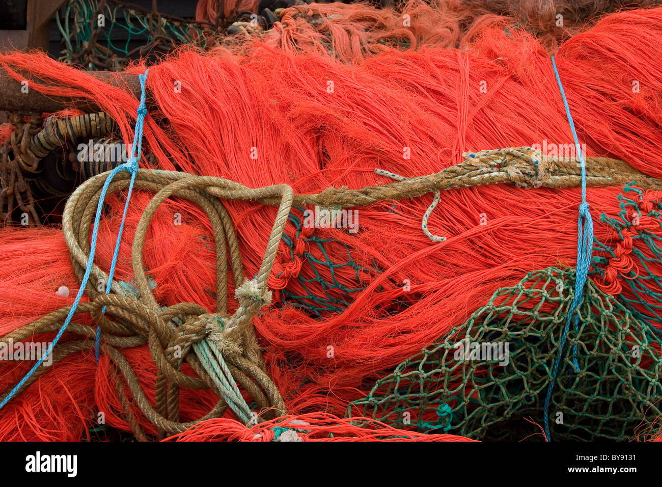 sea trawler fishing nets and associated equipment Stock Photo - Alamy