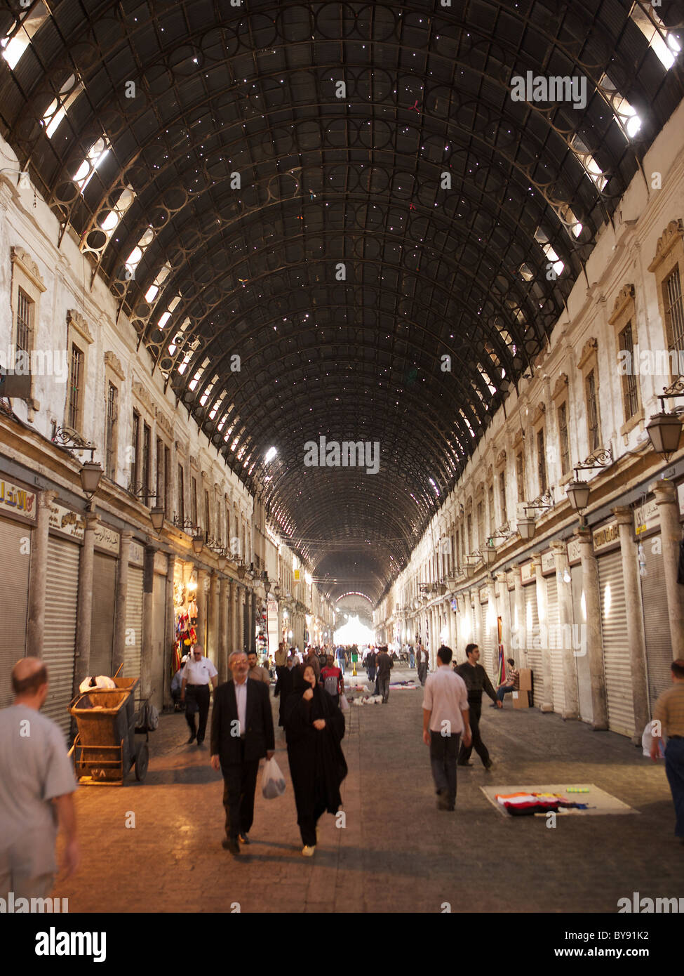Bullet holes in corrugated iron roof of Souk Al Hamadiye, Damascus ...