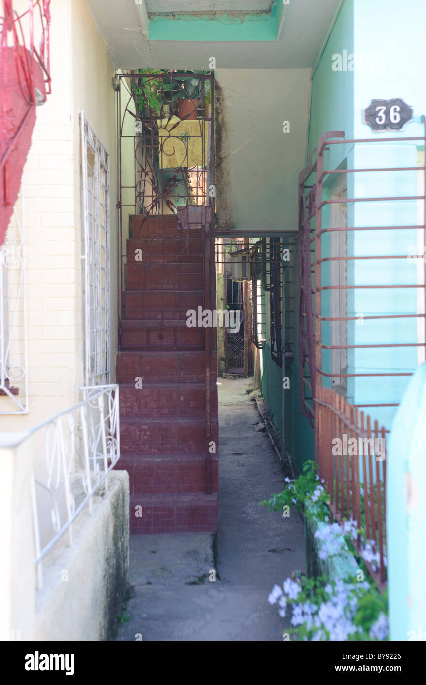 View a corridor stairs and entrance of cuban flats apartments from ...