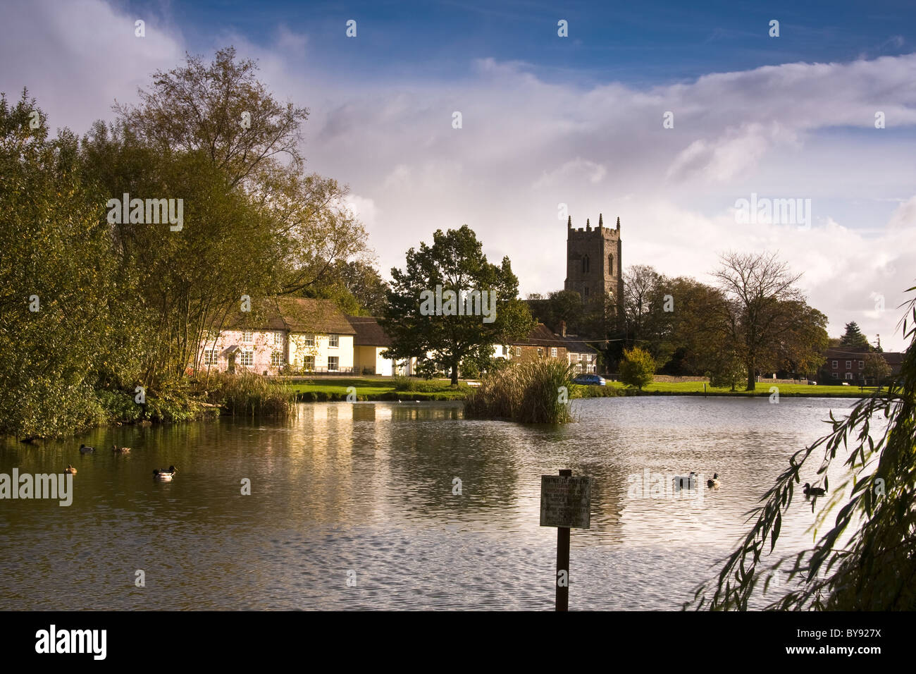 The village ponds of Great Massingham Stock Photo - Alamy