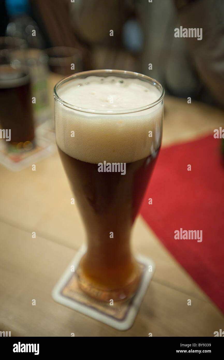 Rauchbier or smoked beer served in Schlenkerla brewery tavern, Bamberg ...