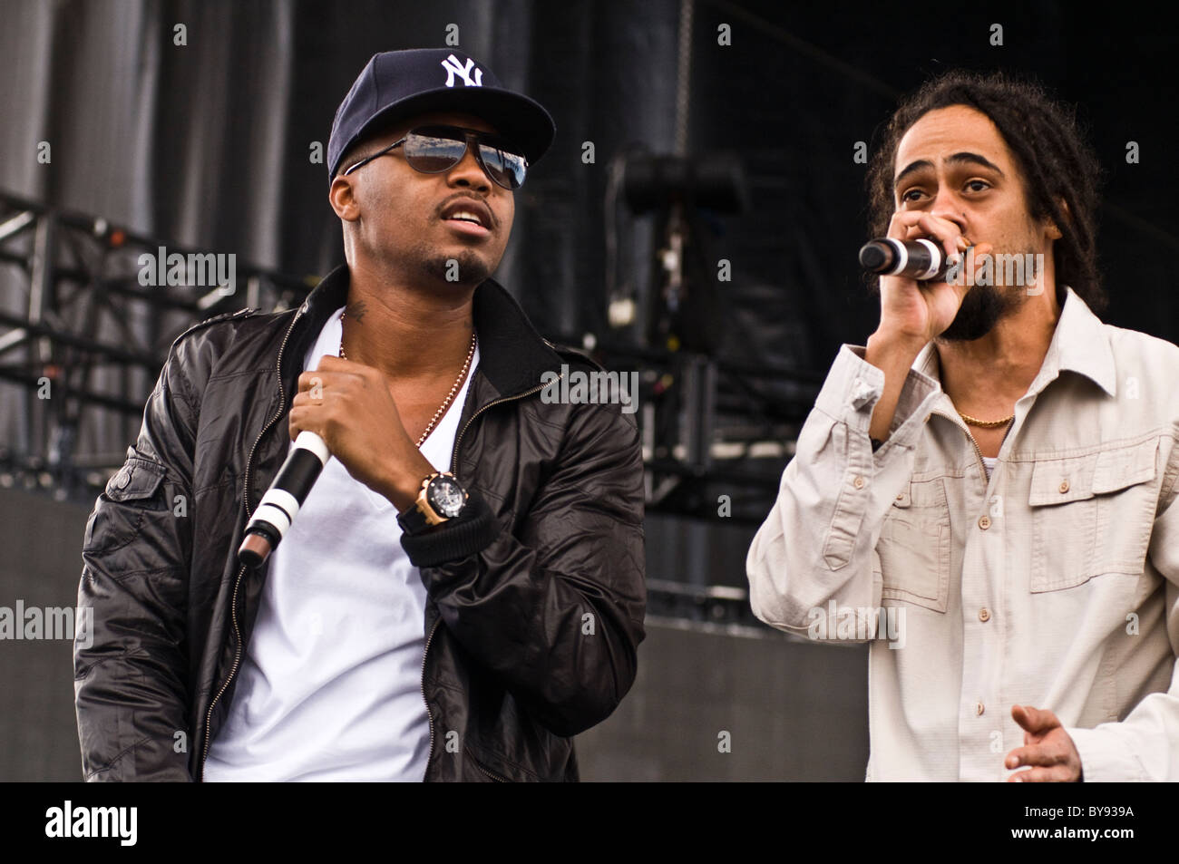 Nas and Damien "Jr. Gong" Marley preform live at the Mile High Music ...