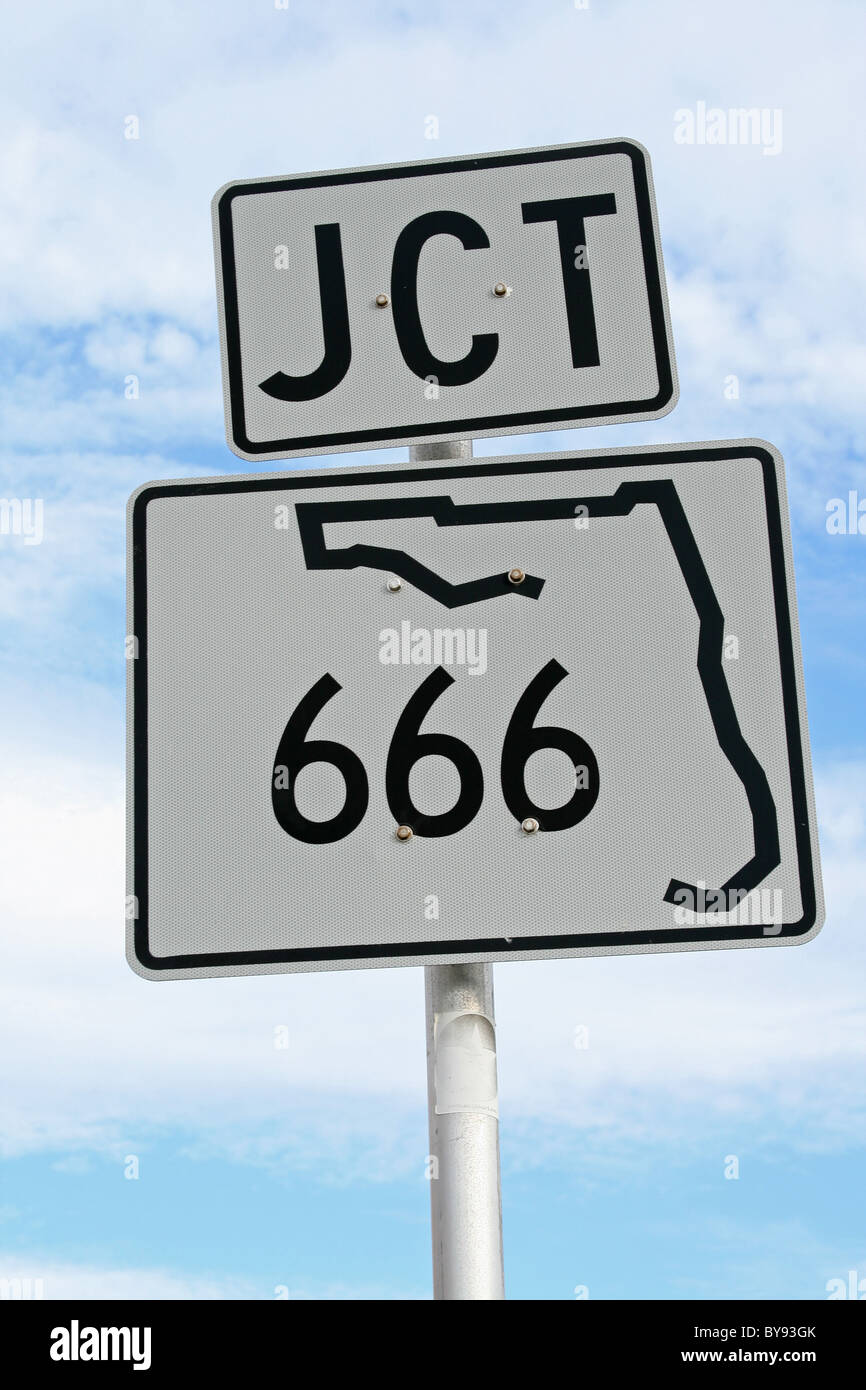 Florida Junction Highway 666 sign in Madeira Beach Florida Stock Photo ...
