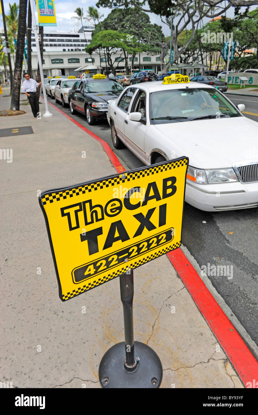 Taxi Stand Honolulu Hawaii Harbor Area Oahu Pacific Ocean Stock Photo ...