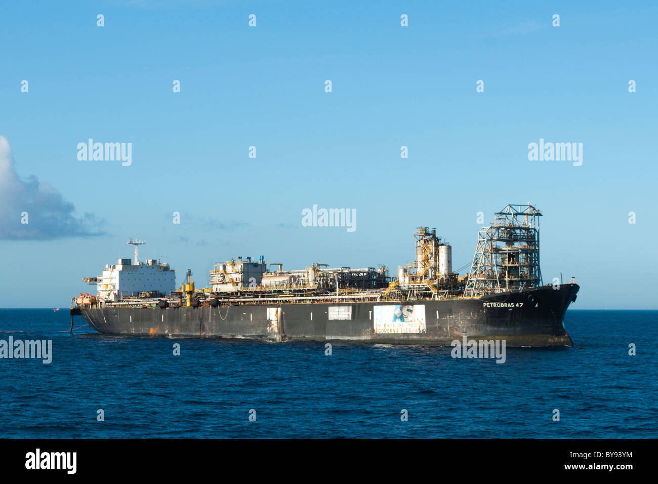 FPSO P47 Oil rig working for Petrobras brazilian oil and gas company ...
