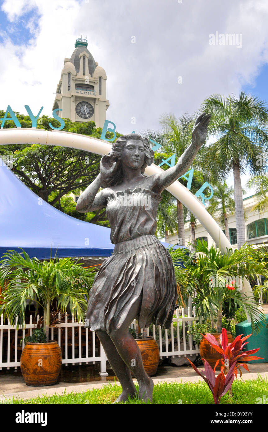 Aloha Tower Honolulu Hawaii Harbor Area Oahu Pacific Ocean Stock Photo ...