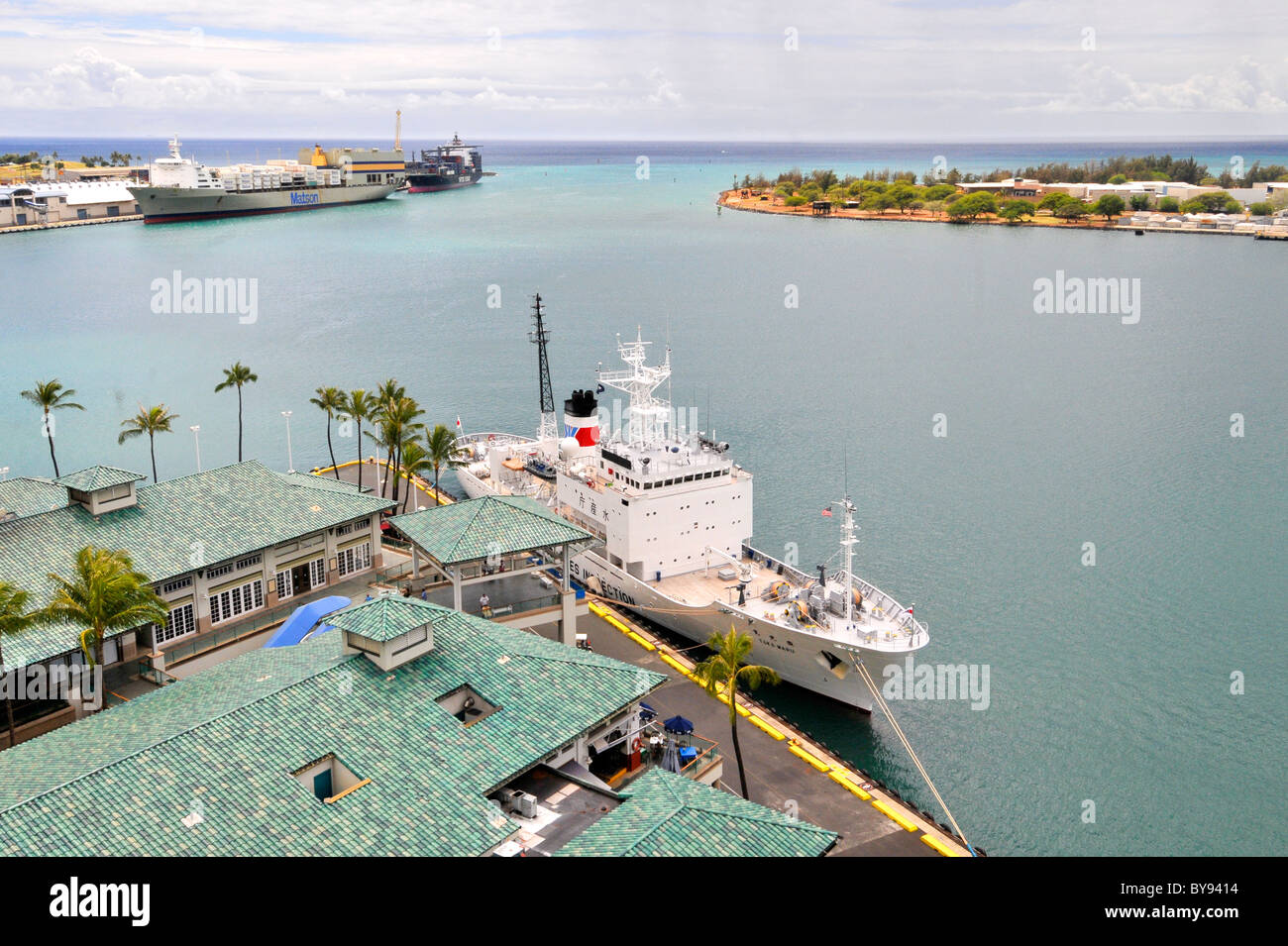 Honolulu Hawaii Harbor Area Oahu Pacific Ocean Stock Photo - Alamy