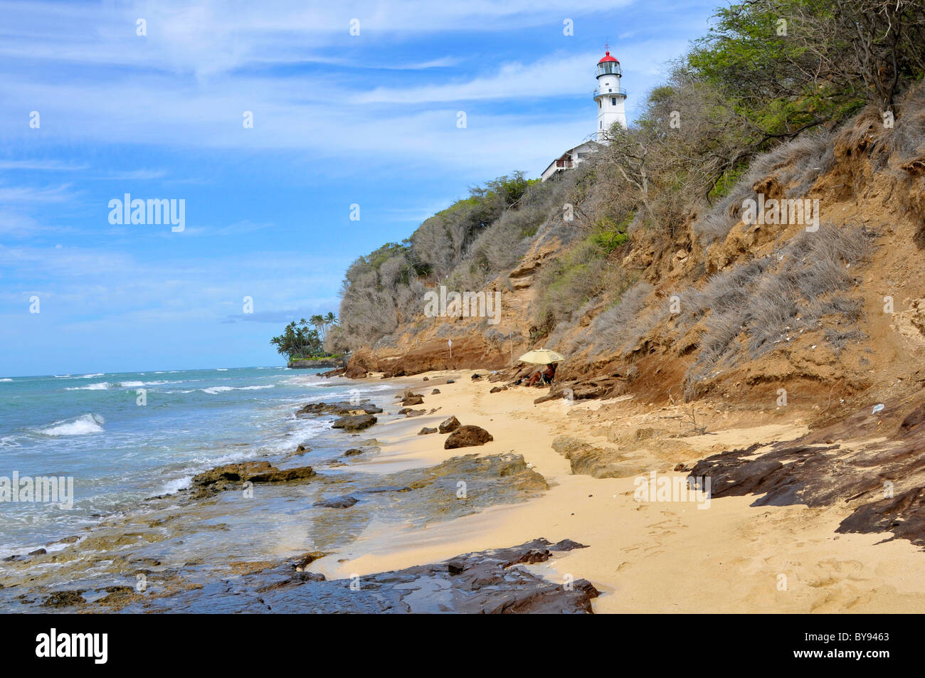 Diamond Head Lighthouse Honolulu Hawaii Pacific Ocean Oahu Stock Photo ...