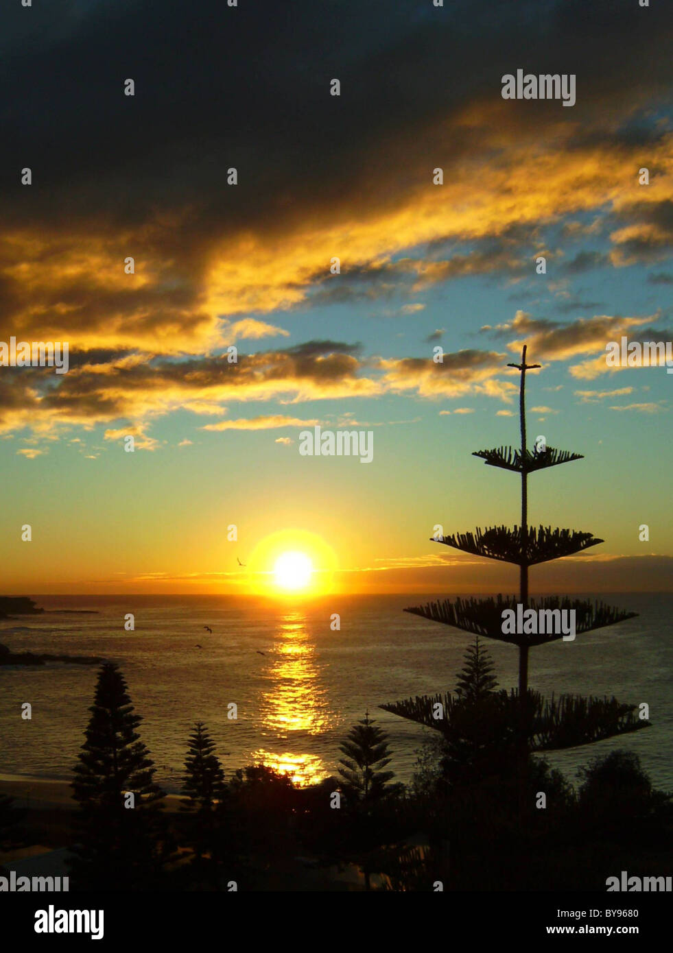 Coogee beach sunset Stock Photo - Alamy