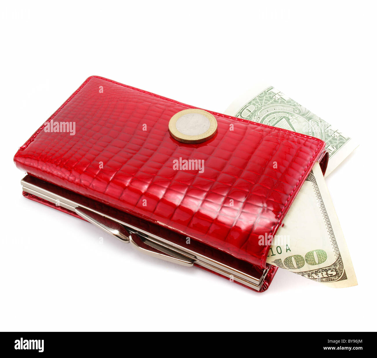 Red purse isolated on a white background Stock Photo - Alamy