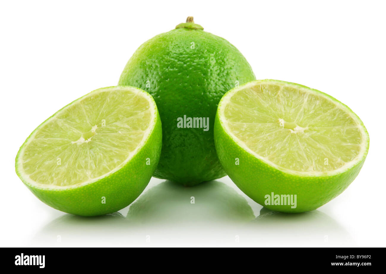 Ripe Sliced Lime Isolated on White Stock Photo - Alamy