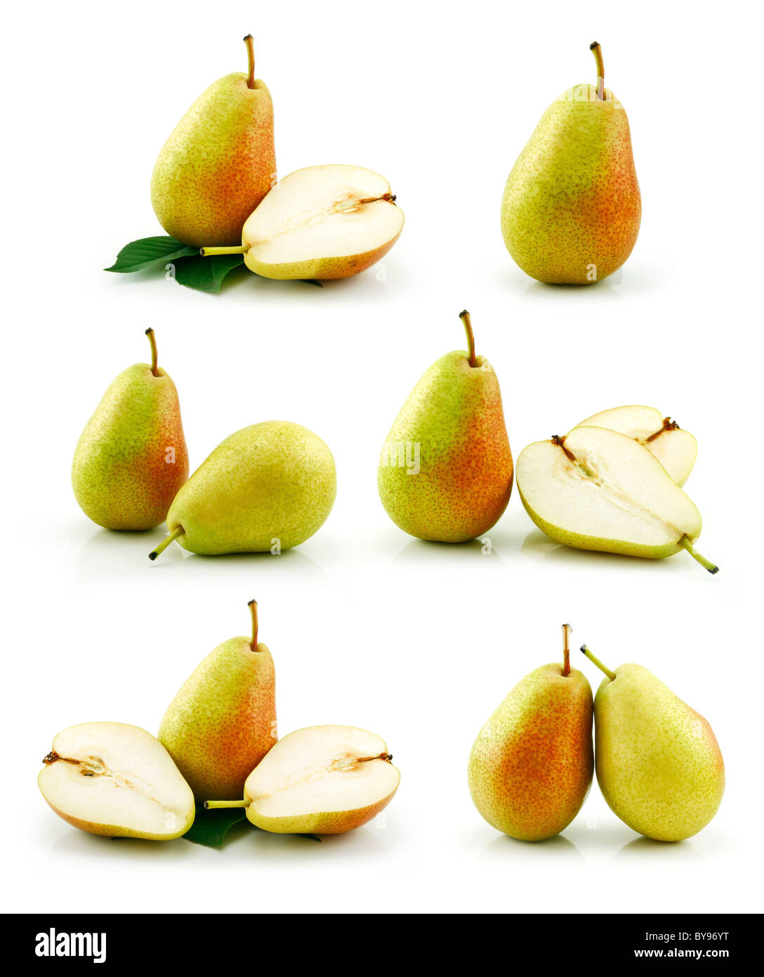 Set of Ripe Pear Fruits Isolated on White Stock Photo - Alamy