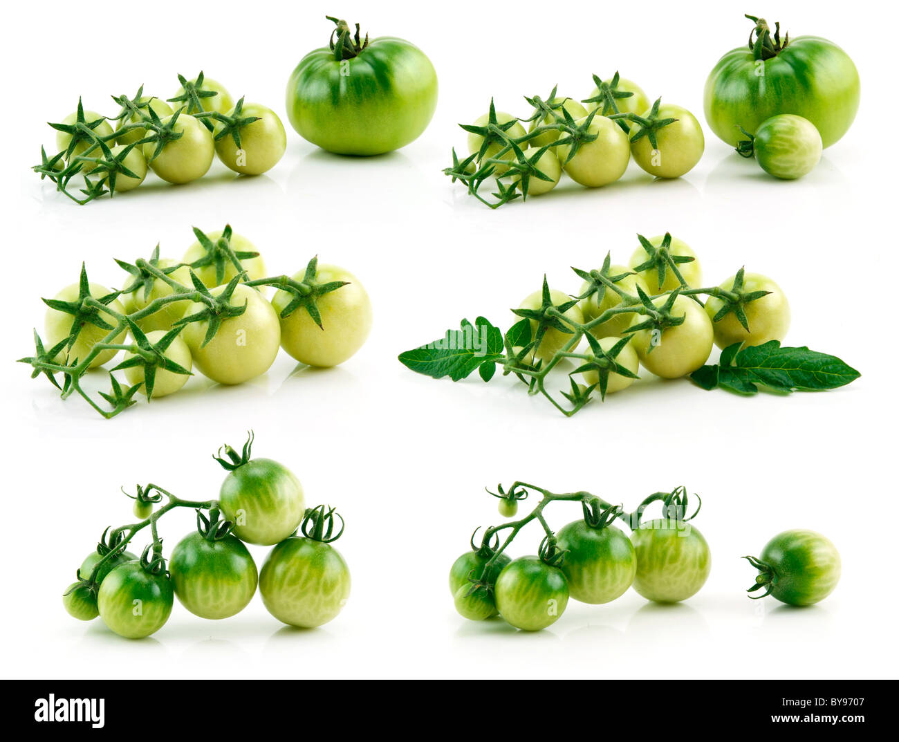 Set of Ripe Yellow and Green Tomatoes Isolated on White Stock Photo - Alamy