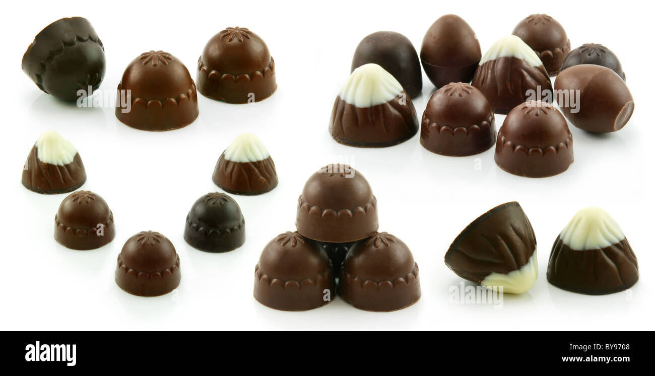 Collection of Chocolate Candy Isolated on White Stock Photo - Alamy
