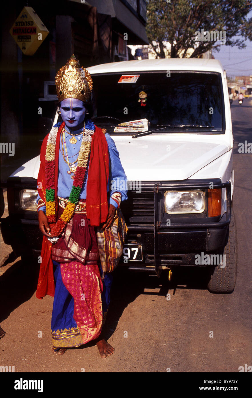 Dressed as an Hindu god Rama Stock Photo - Alamy