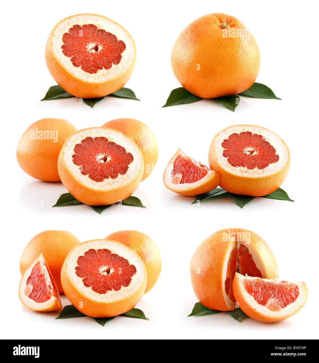 Set of Ripe Grapefruit Fruits Isolated on White Stock Photo - Alamy