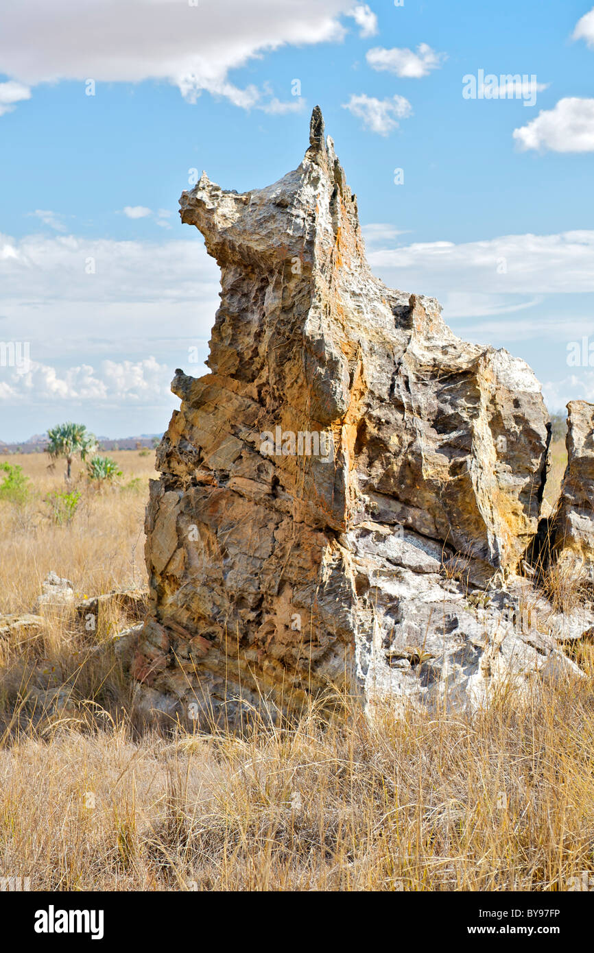 The 'Fox' rock feature in Isalo National Park in southern Madagascar ...