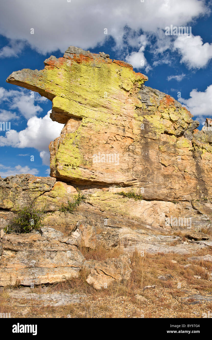 Colourful rock formation in Isalo National Park in southern Madagascar ...