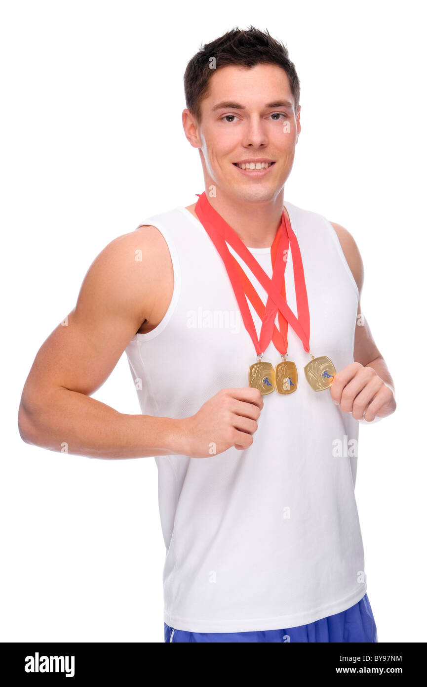 Full isolated studio picture from a young sportsman Stock Photo - Alamy