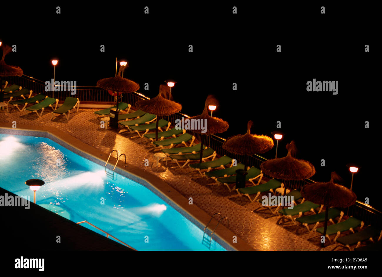 Pool in Hotel Florida in Magaluf, Mallorca, Spain Stock Photo - Alamy