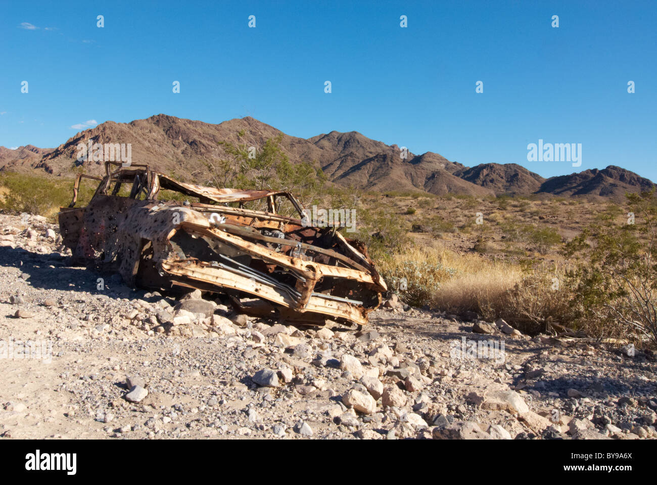 A derelict shot up car in Arizona USA Stock Photo - Alamy