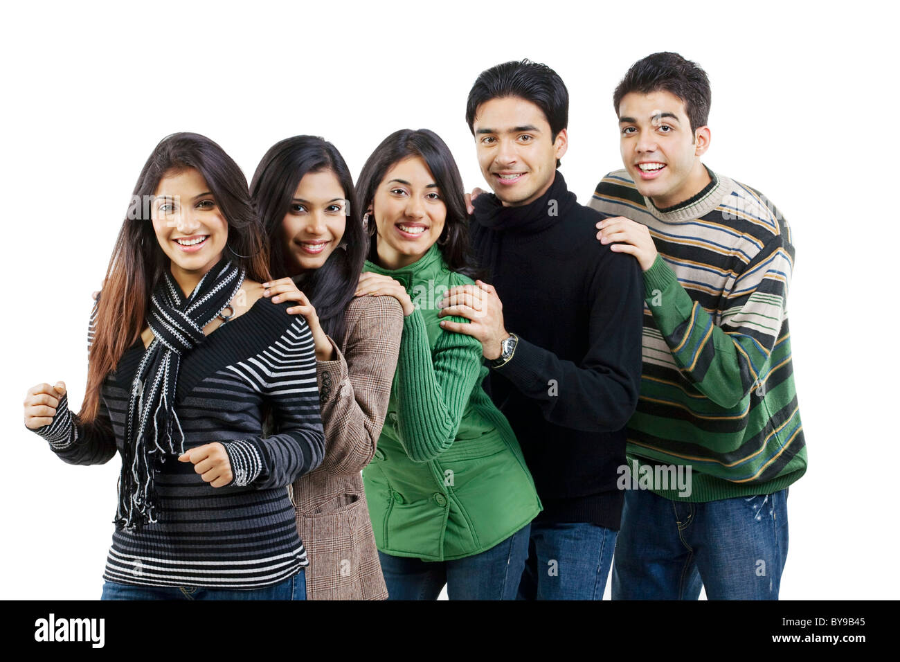 Friends posing together Stock Photo - Alamy