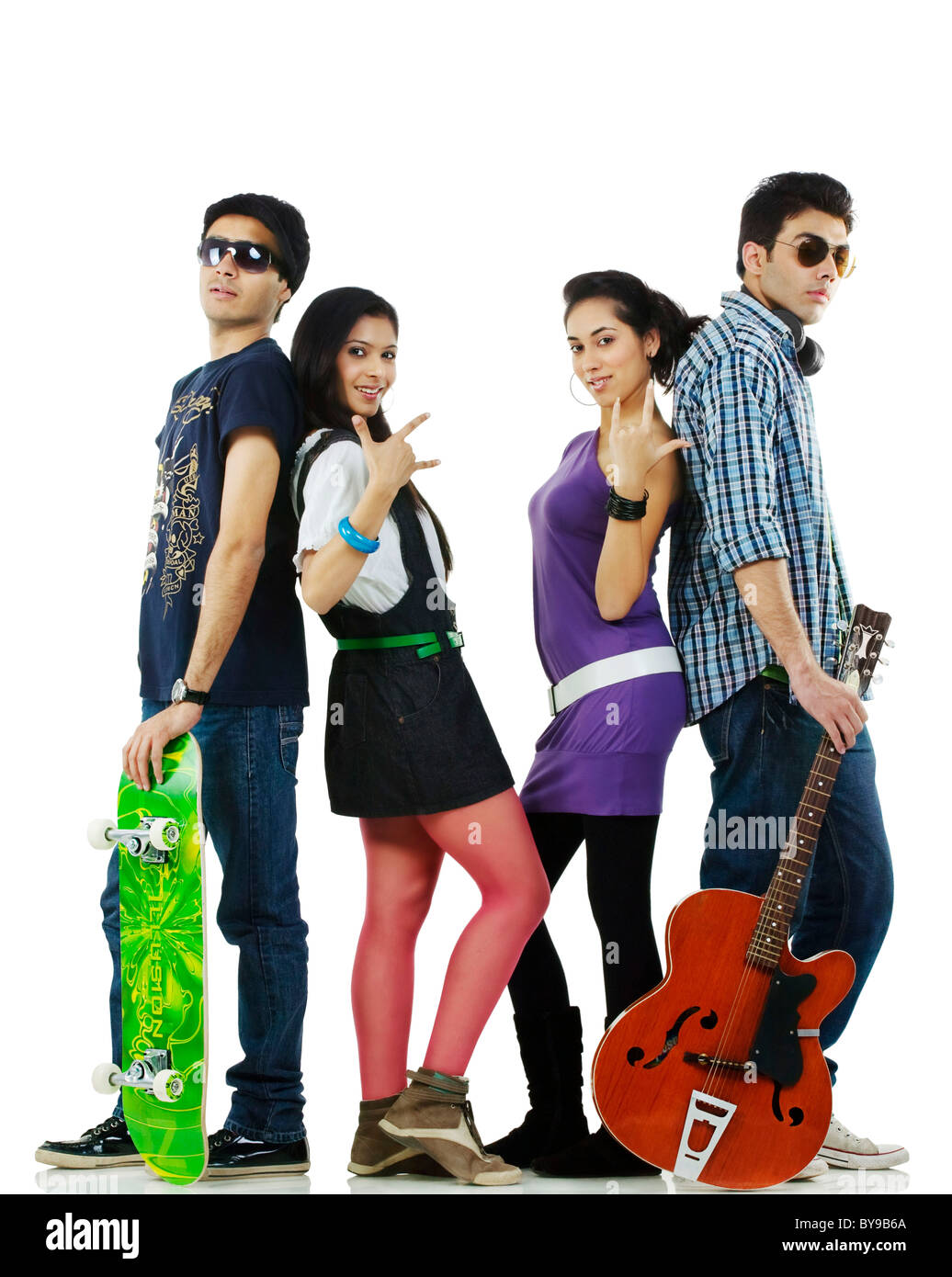 Friends posing together Stock Photo - Alamy