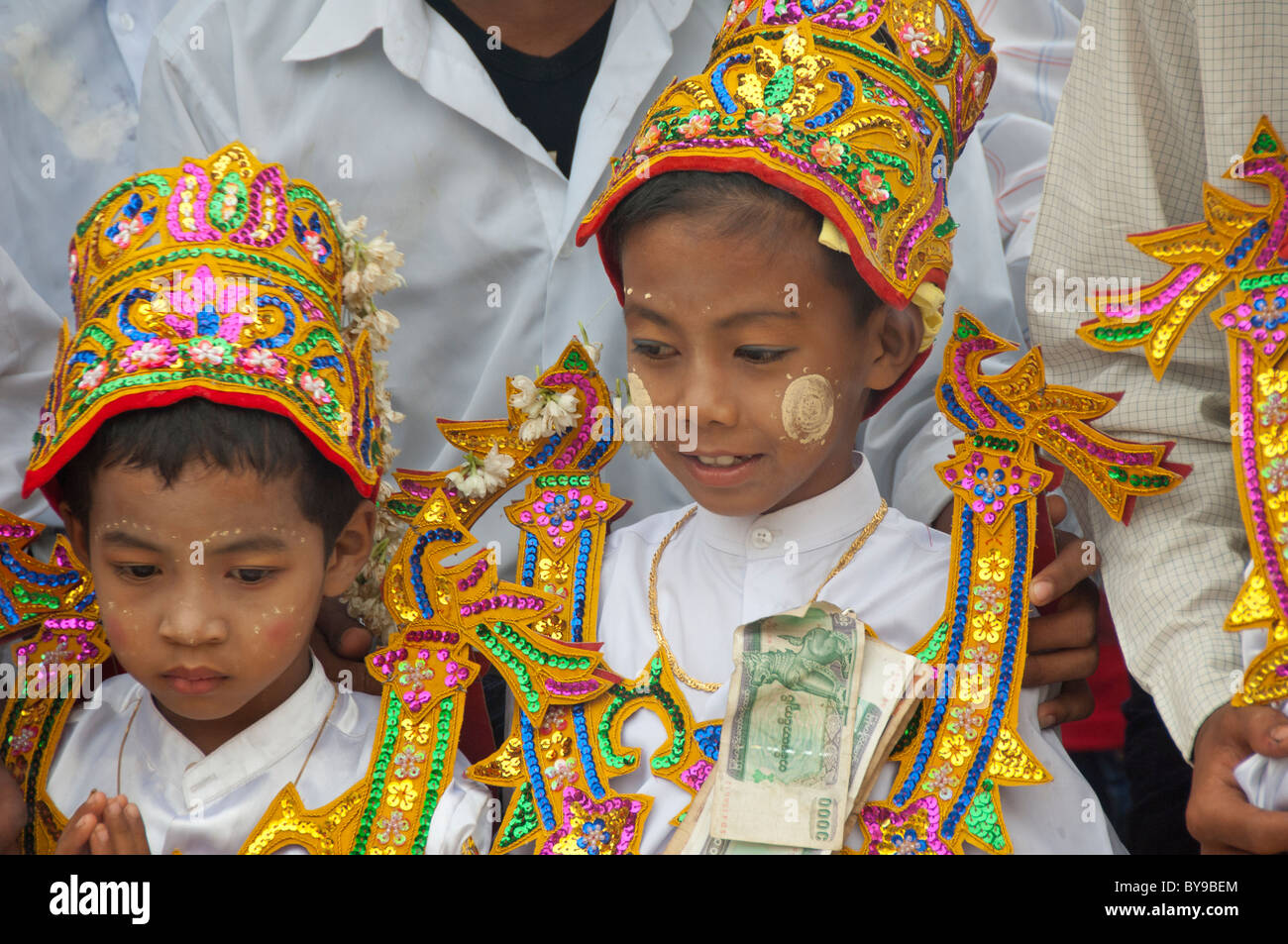 Myanmar (aka Burma), Yangon (aka Rangoon). Stupa Shewedagon. Novication ...