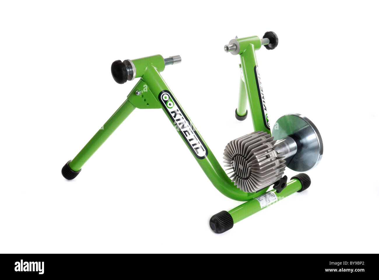 Bicycle trainer sports equipment cut-out on white Stock Photo - Alamy