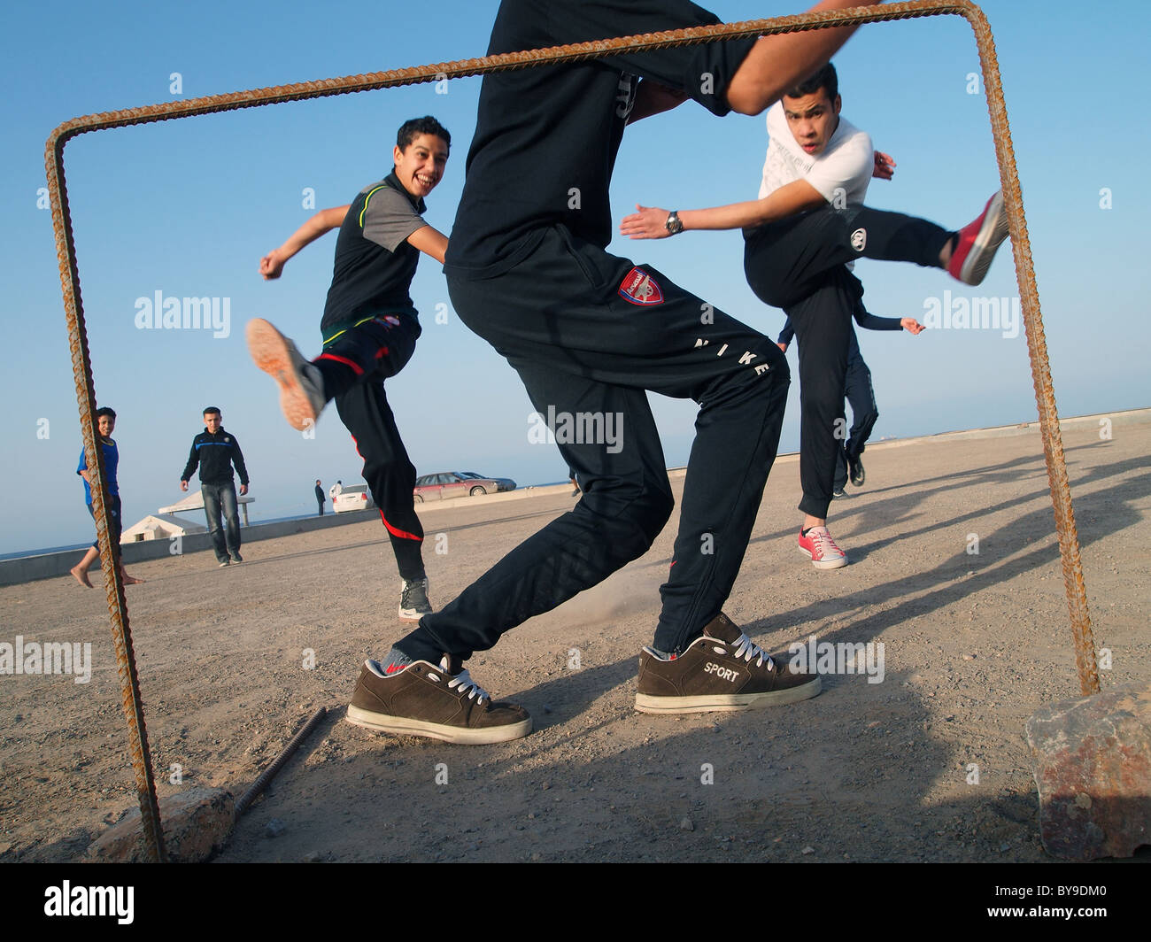 Libyan boys playing football, Tripoli, Libya Stock Photo - Alamy