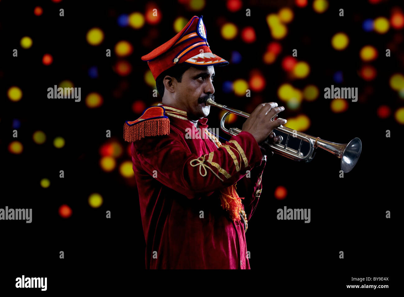 Bandmaster playing on a trumpet Stock Photo - Alamy