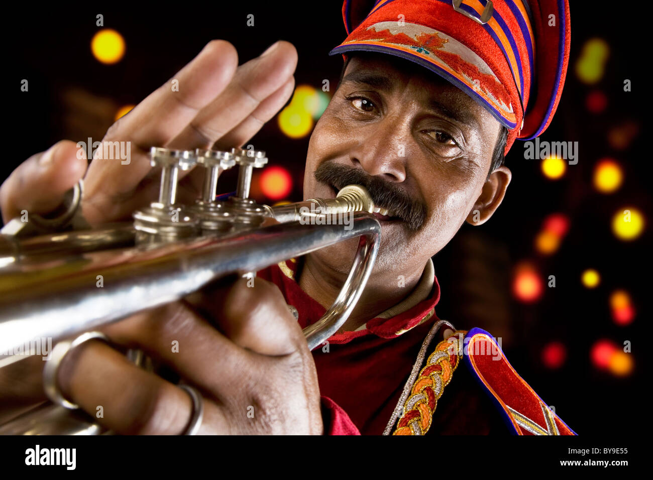 Bandmaster playing on trumpet hi-res stock photography and images - Alamy