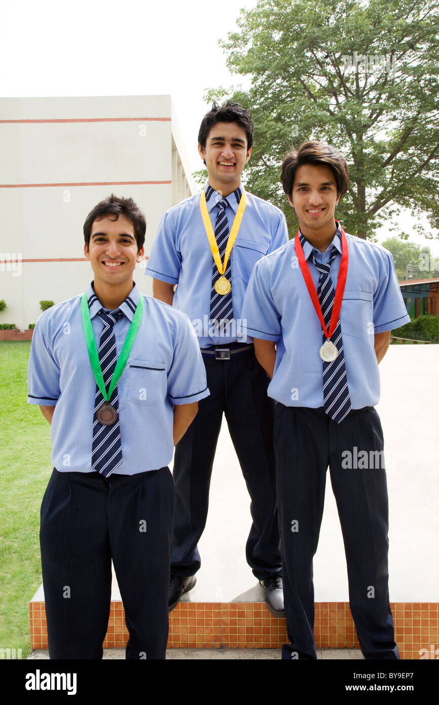 Students with medals Stock Photo - Alamy