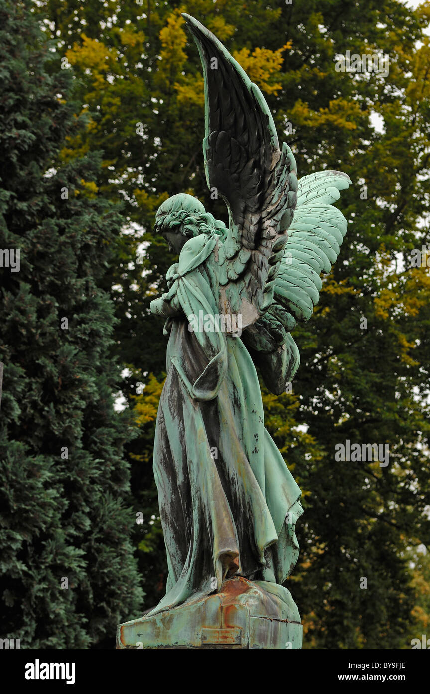 Large angel figure on a grave from the 19th Century at St. John's ...