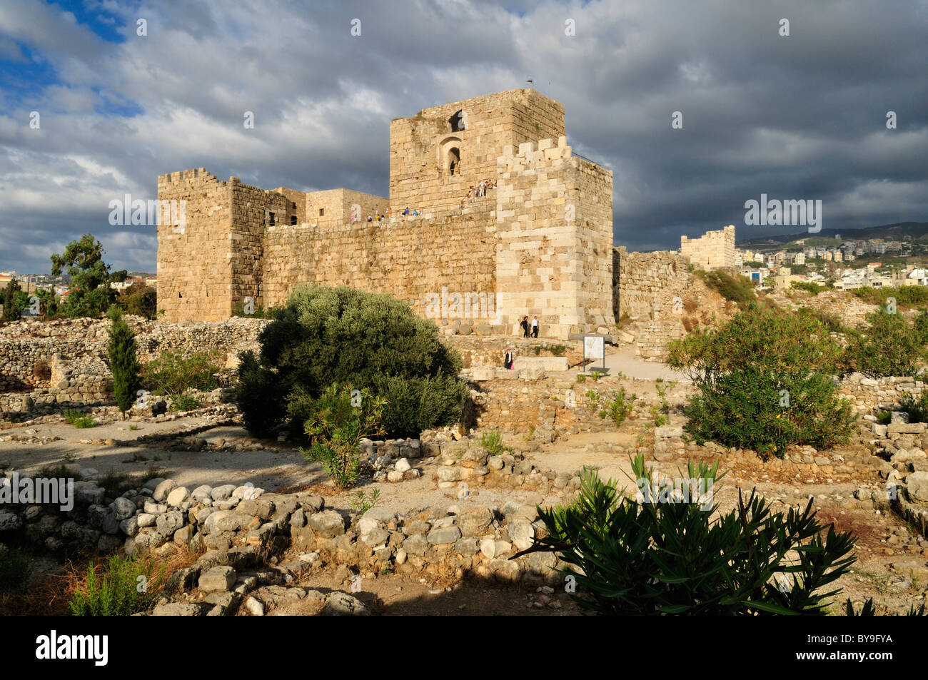 Crusader castle in the archeological site of Byblos, Unesco World ...