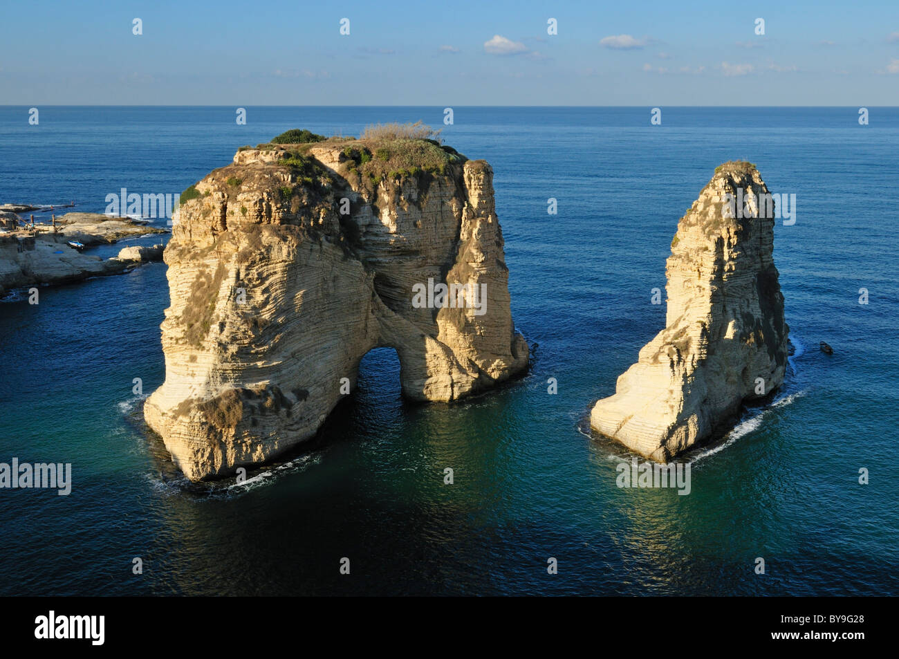 Rawsheh or Pigeon Rocks, Beirut, Beyrouth, Lebanon, Middle East, West ...