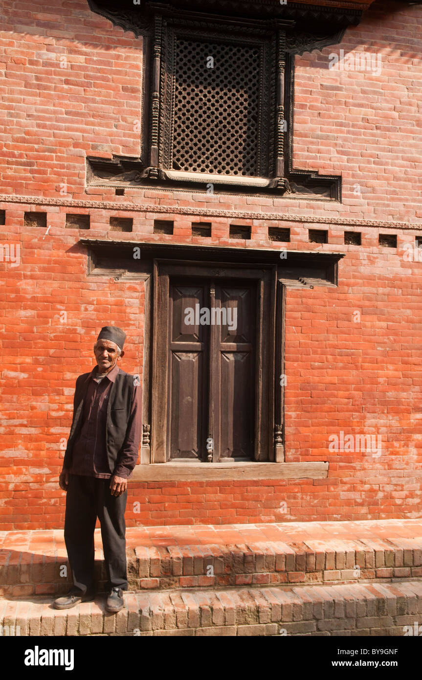 carved wooden windows, typical architecture in ancient Patan, near ...