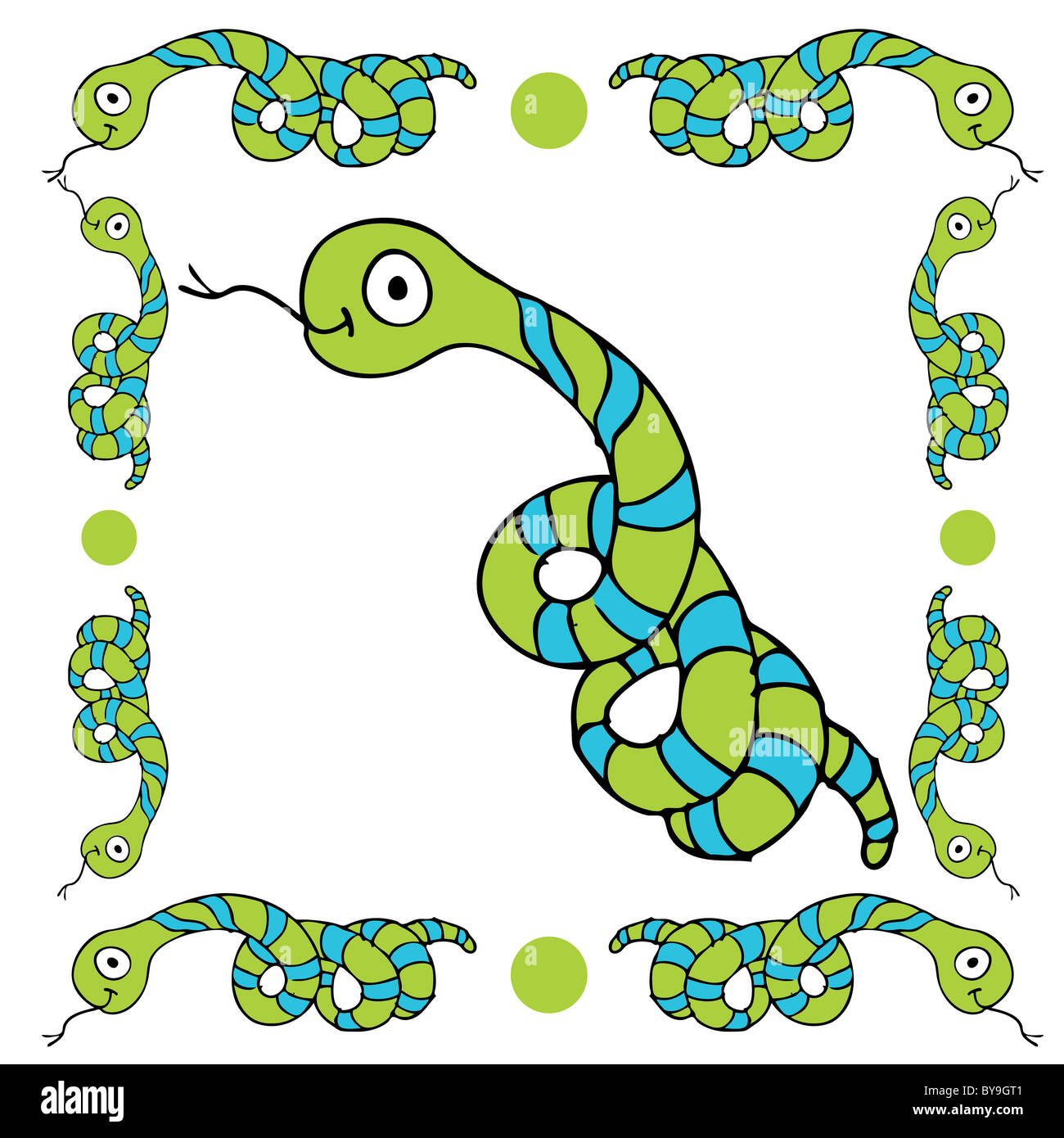 An image of a cartoon snake border Stock Photo - Alamy