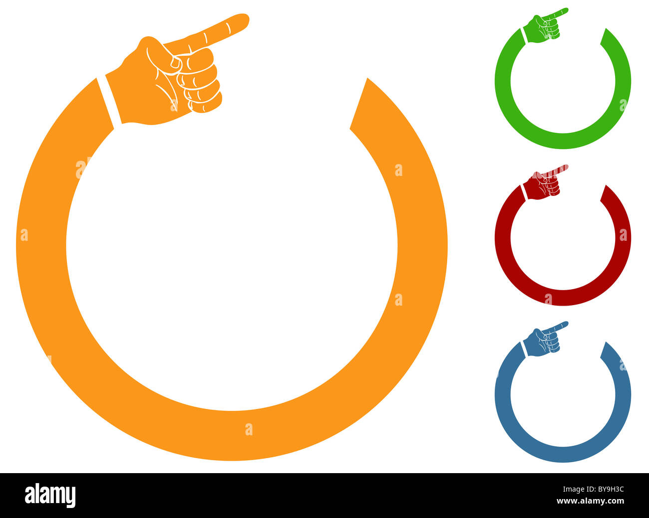 An image of a circular pointing arm Stock Photo - Alamy